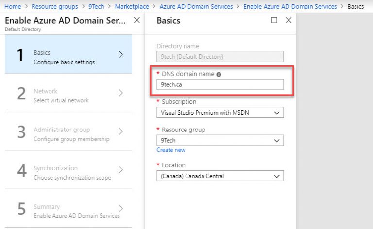 How to setup Azure Active Directory Domain Services