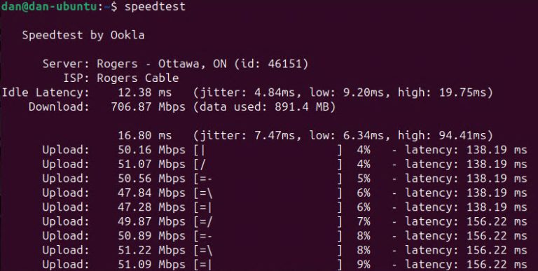 Set up SpeedTest CLI to measure download speed, latency and jitter to ...